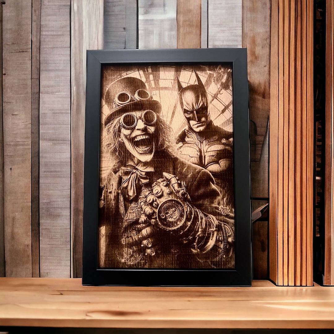 Table Engraving Batman and the Joker on Beech Wood, Gift for Fans - Etsy