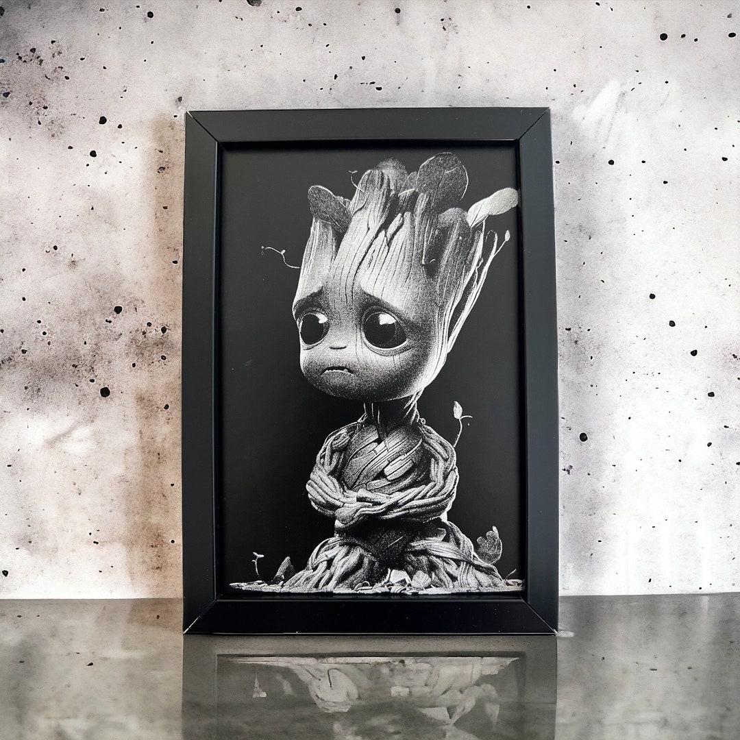Decorative Picture Frame Engraved on Painted MDF Baby Groot - Etsy