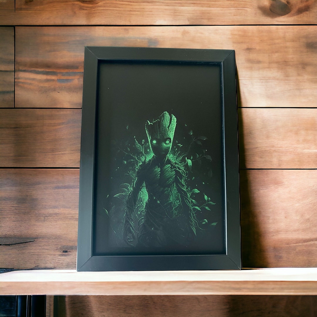 Decorative Picture Frame Engraved on Painted MDF Baby Groot - Etsy