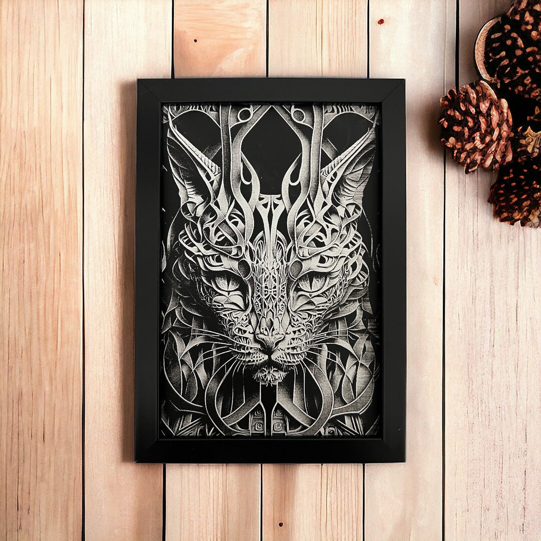 Decorative Picture Frame Engraving on MDF Painted Baroque Cat - Etsy
