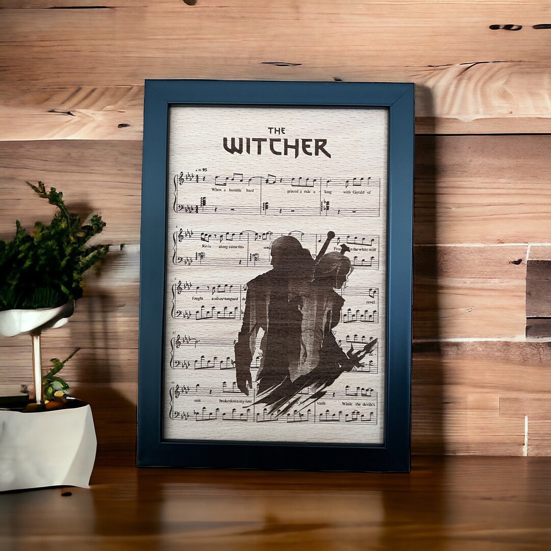 The Witcher Beech Wood Engraving Sheet Music Wall Art Gift for Fans - Etsy