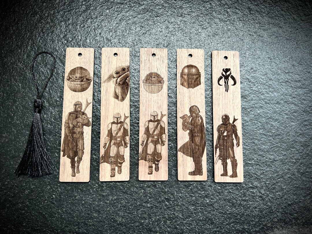 Walnut Wood Bookmarks Inspired by the Star Wars Universe the - Etsy
