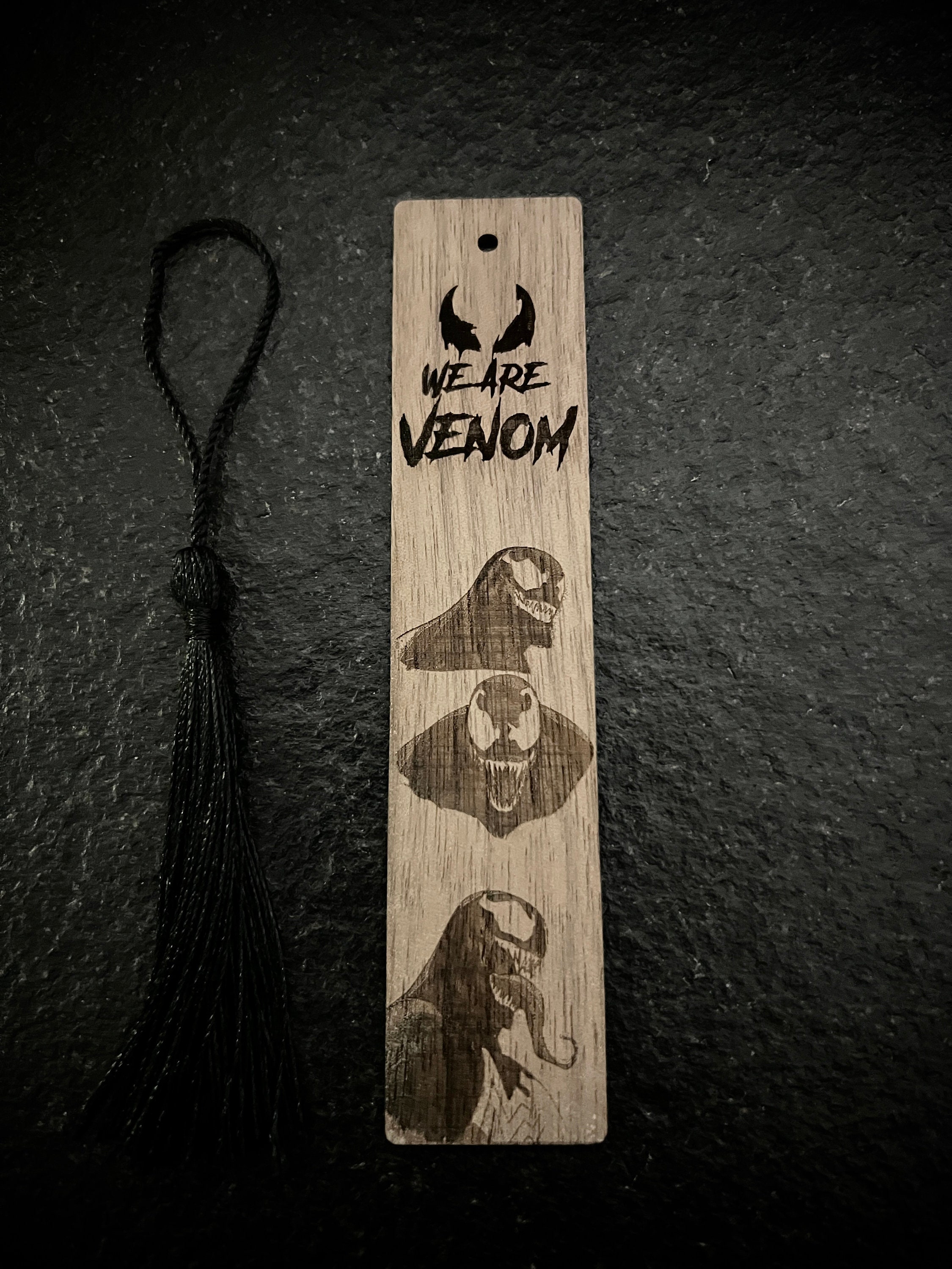 Venom Bookmark Inspired by the Marvel Universe in Walnut Wood - Etsy