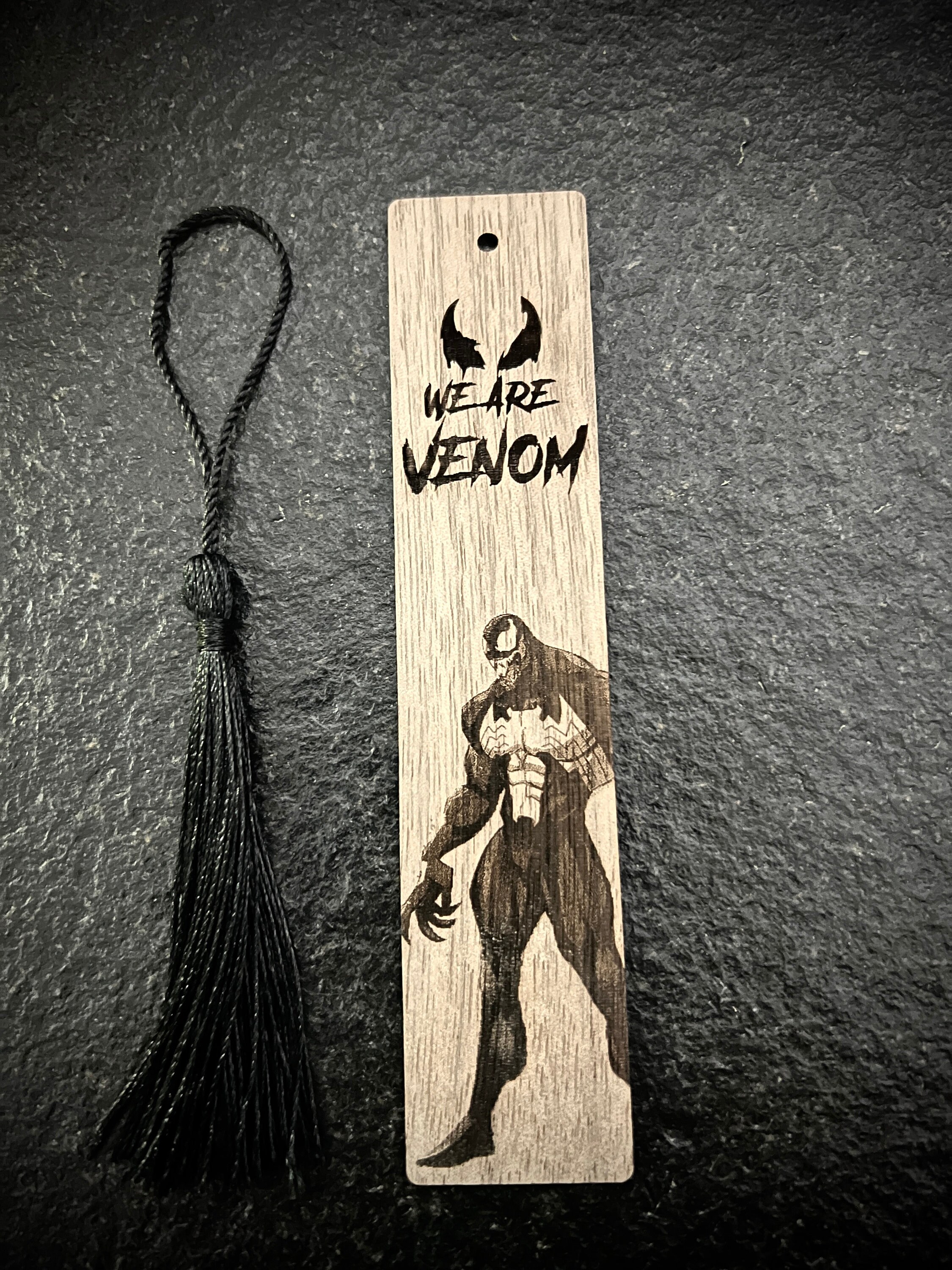 Venom Bookmark Inspired by the Marvel Universe in Walnut Wood - Etsy