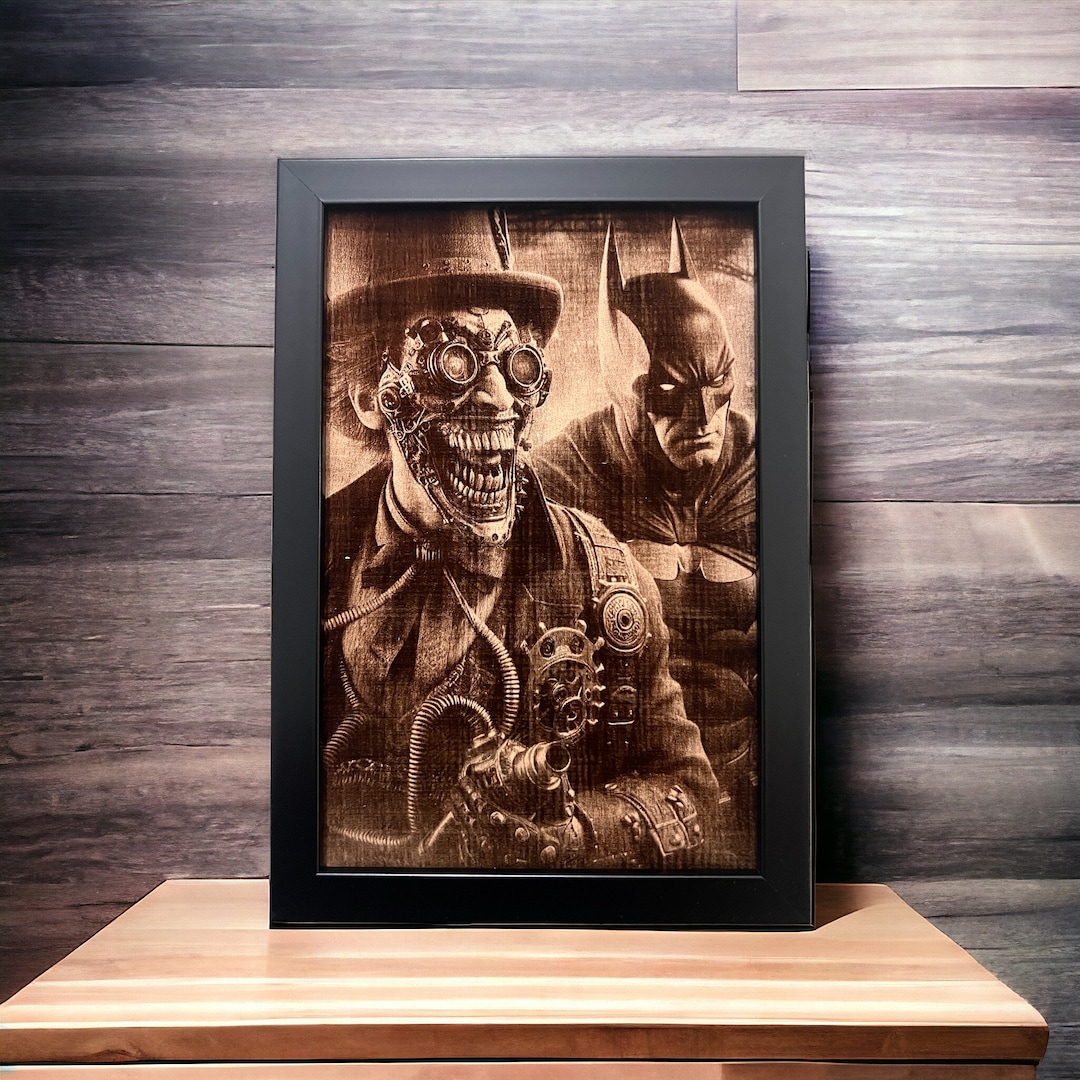 Table Engraving Batman and the Joker on Beech Wood, Gift for Fans - Etsy