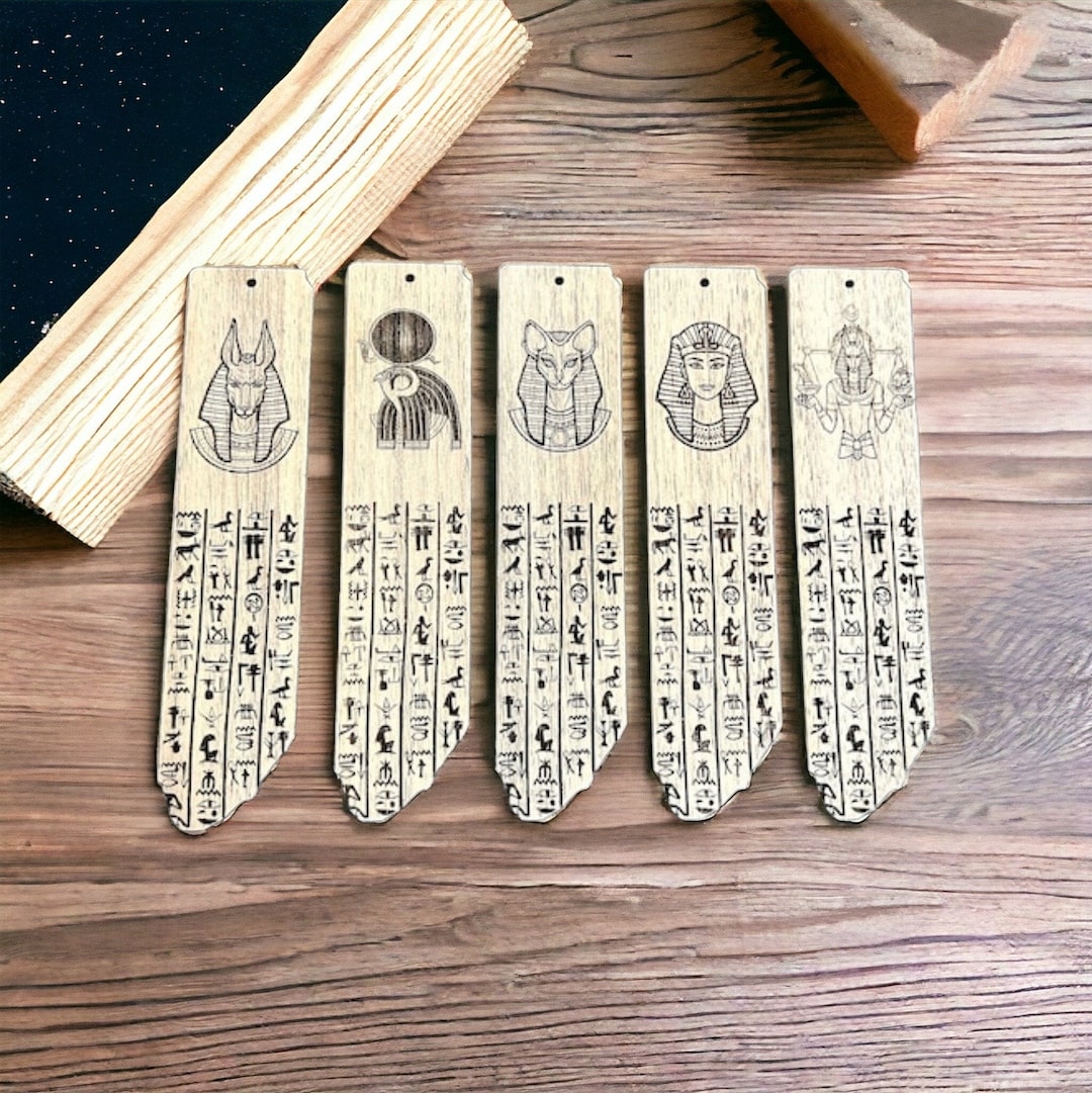 Wooden Bookmark Egyptian God Hieroglyph - Ancient Egypt - Handmade ...