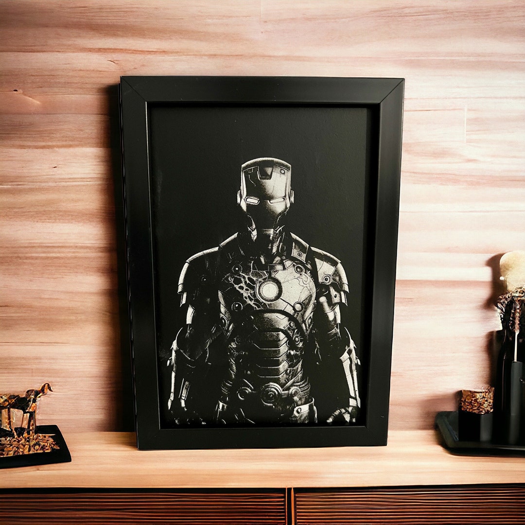 Decorative Picture Frame Iron-man Engraving on Painted MDF Inspired by ...