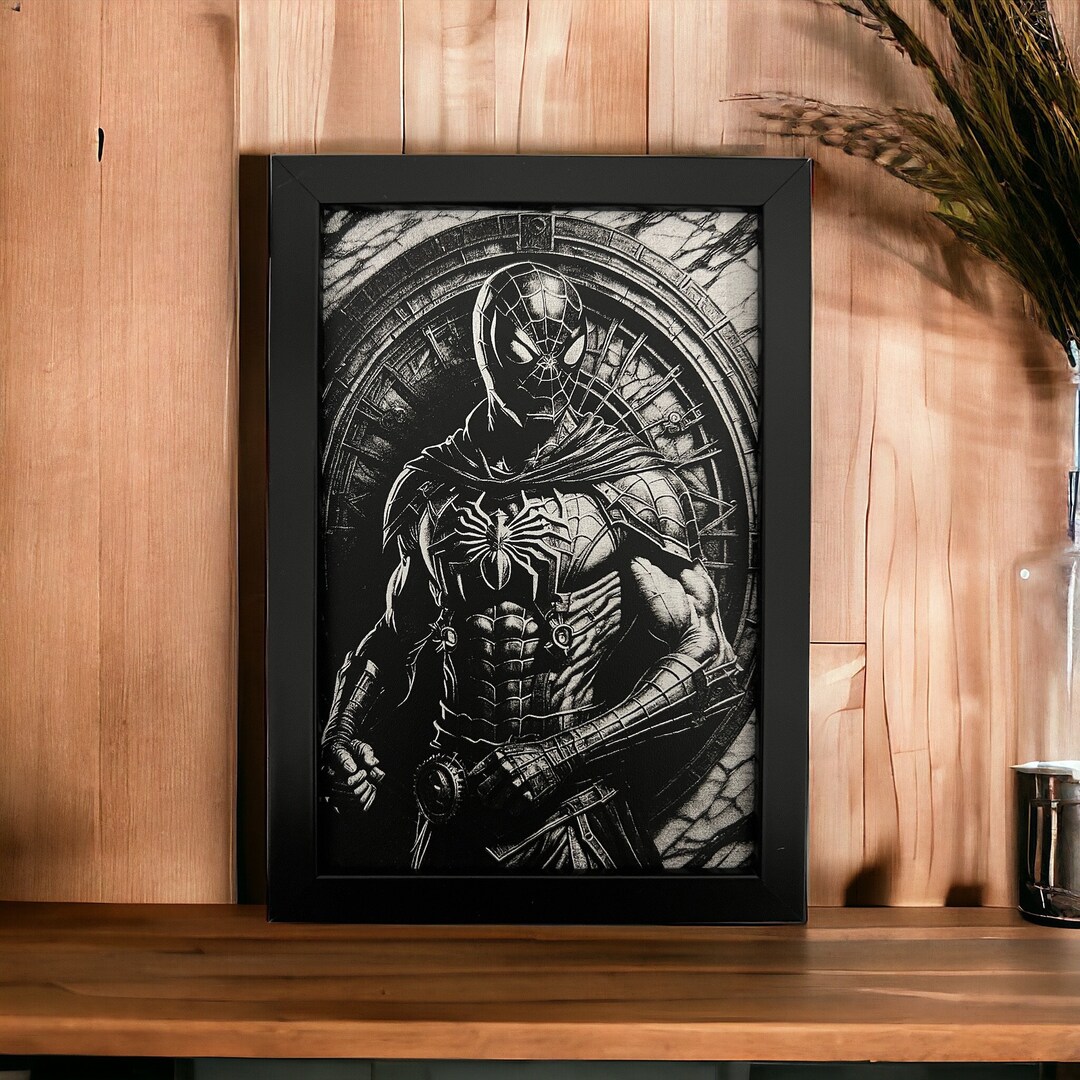 Spiderman Engraved Decorative Picture Frame on Painted MDF Inspired by ...