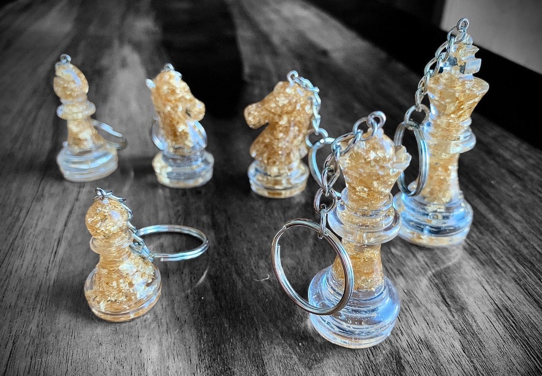 Chessboard Figure Keychain, Chess Pieces King, Queen, Bishop, Knight ...