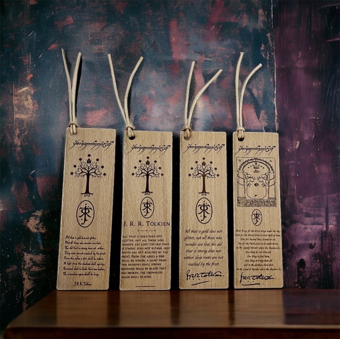 Wooden Tolkien Bookmark – Lord of the Rings Inspired Engraved Gift ...
