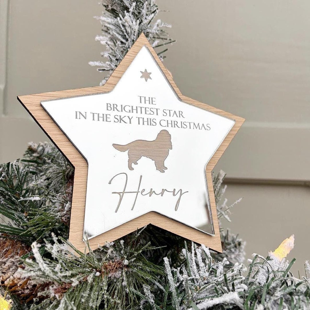 Dog Memorial Christmas Tree Topper - Personalised Christmas Tree Topper ...