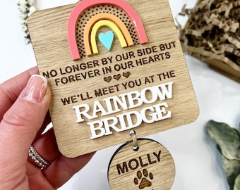 Rainbow Bridge Pet Sympathy Gift Personalised Pet Memorial - Etsy