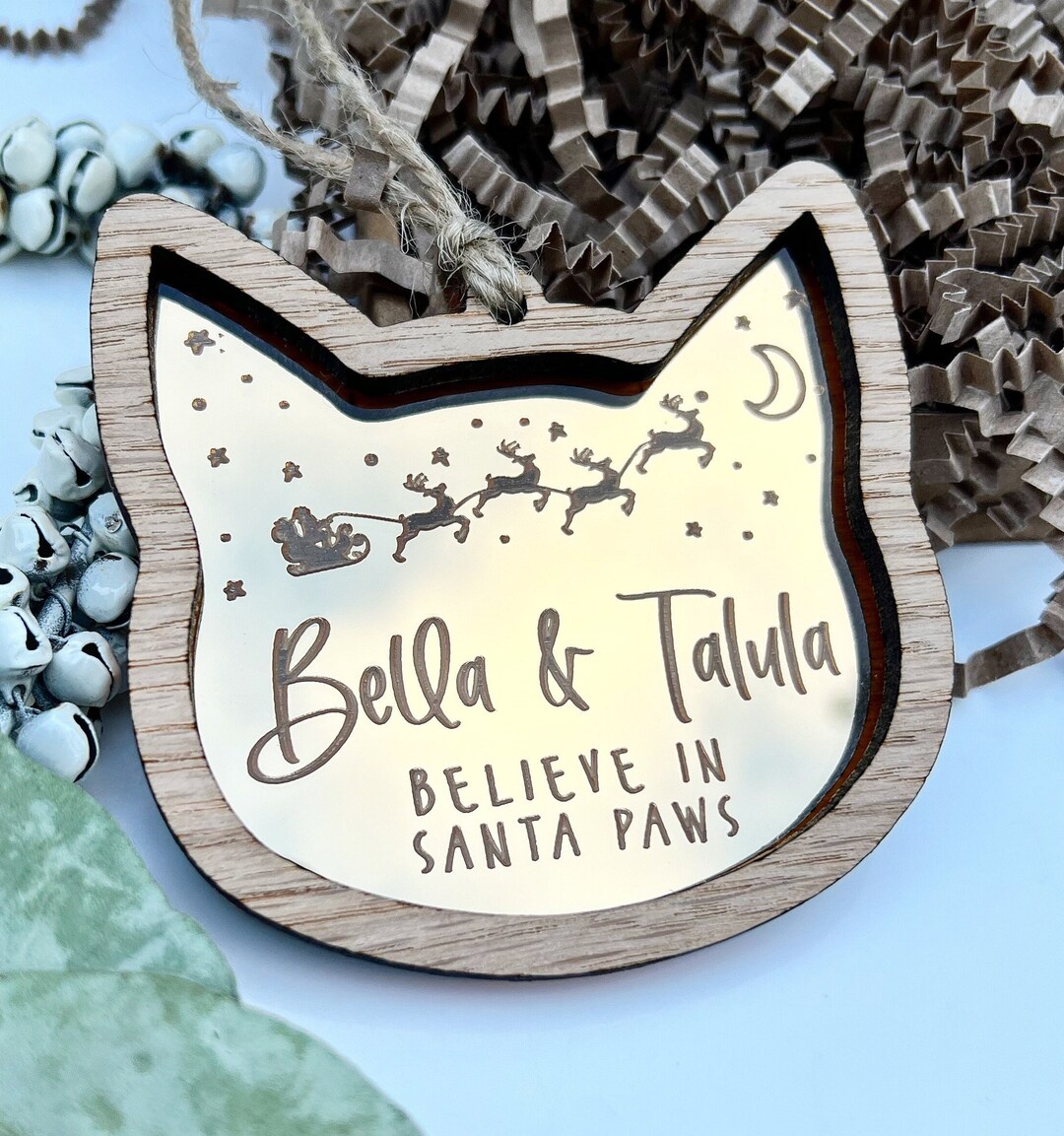 Santa Paws Cat Christmas Decoration, Cat Christmas Ornament, Cats First ...