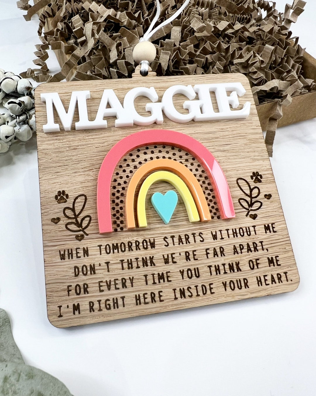 Rainbow Bridge Pet Sympathy Gift, Personalised Pet Memorial, Pet ...