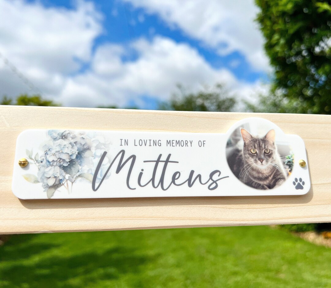 Pet Memorial Bench Plaque Garden Pet Memorial Cat Remembrance Pet ...