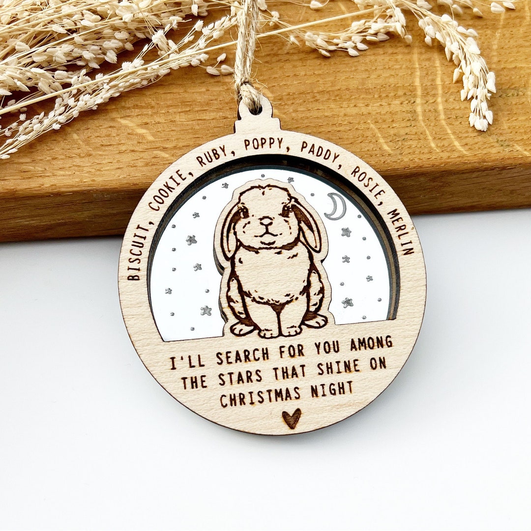 Rabbit Memorial Gift, Christmas Bunny Memorial Ornament, Pet Sympathy ...
