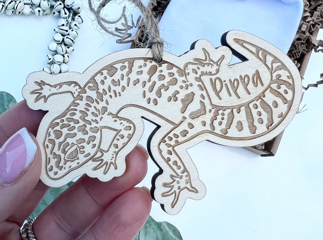 Personalised Gecko Ornament, Custom Leopard Gecko Memorial Ornament ...