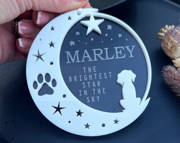 Dog Memorial Ornament, Personalised Dog Keepsake Gift, Dog Sympathy ...