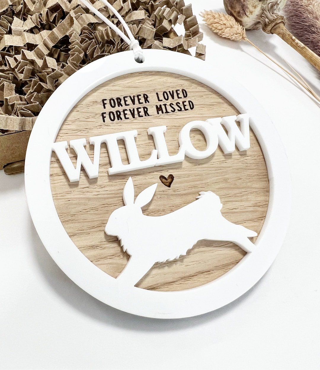 Rabbit Memorial Gift, Bunny Memorial Ornament, Rabbit Loss Gift, Rabbit ...