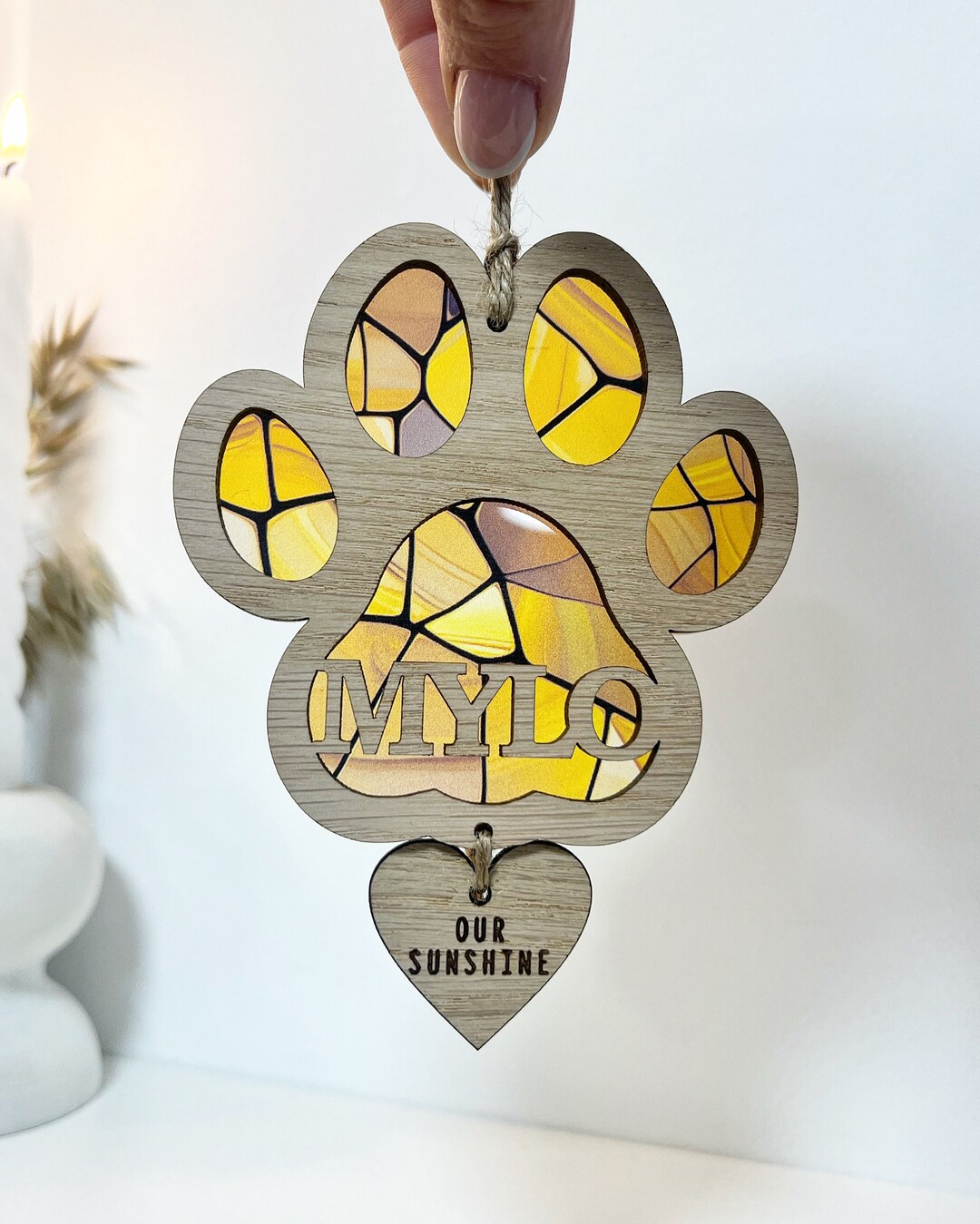 Yellow Dog Loss Rainbow Bridge Memorial Gift, Sun Catcher, Pet Sympathy ...