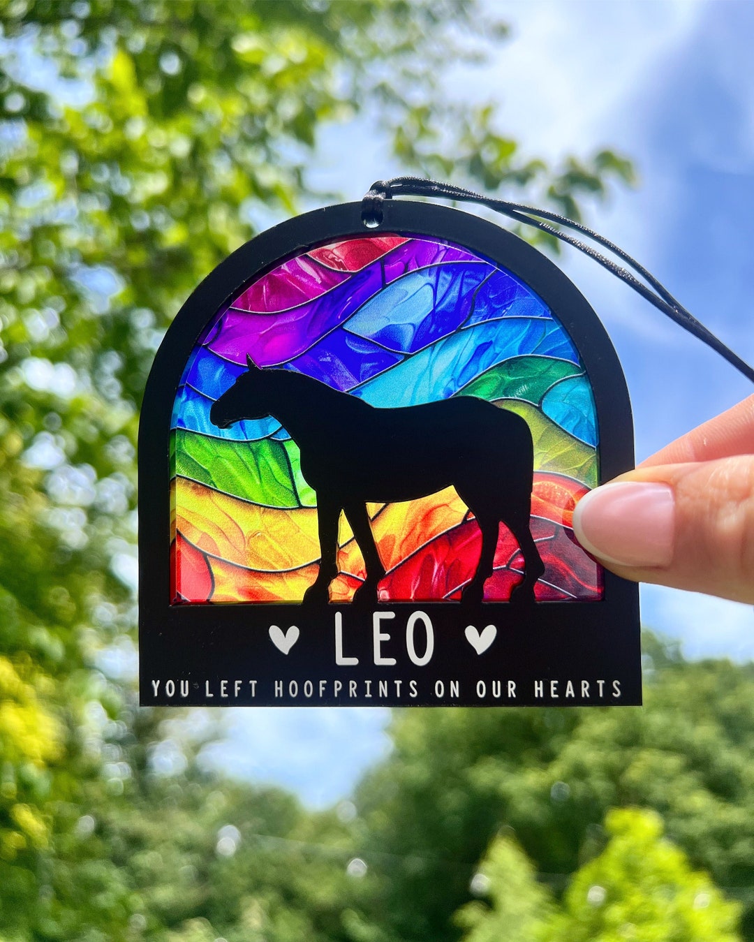 Horse Memorial Keepsake Gift Rainbow Bridge Horse Memorial Gift, Sun ...