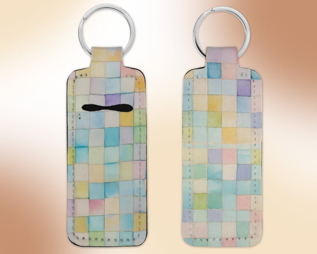 Pastel Checkered Chapstick / Lip Balm Keychain - Etsy