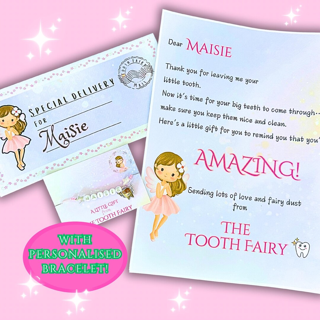 Tooth Fairy Letter, Tooth Fairy Gift, Tooth Fairy Bracelet, My First ...