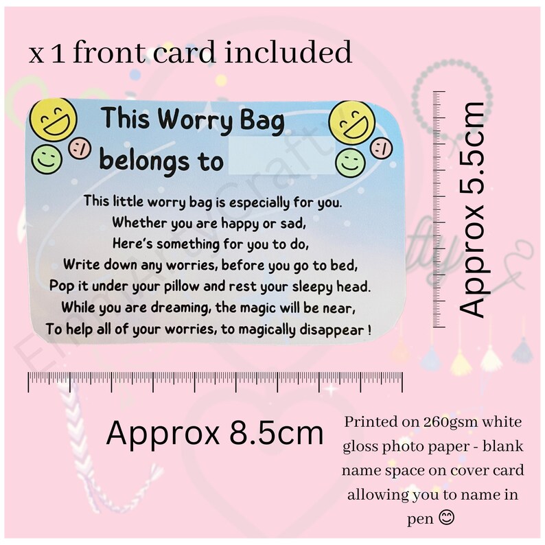 Childs Worry Pack, Printable Download, Anxiety Gift, Gift for Worries ...