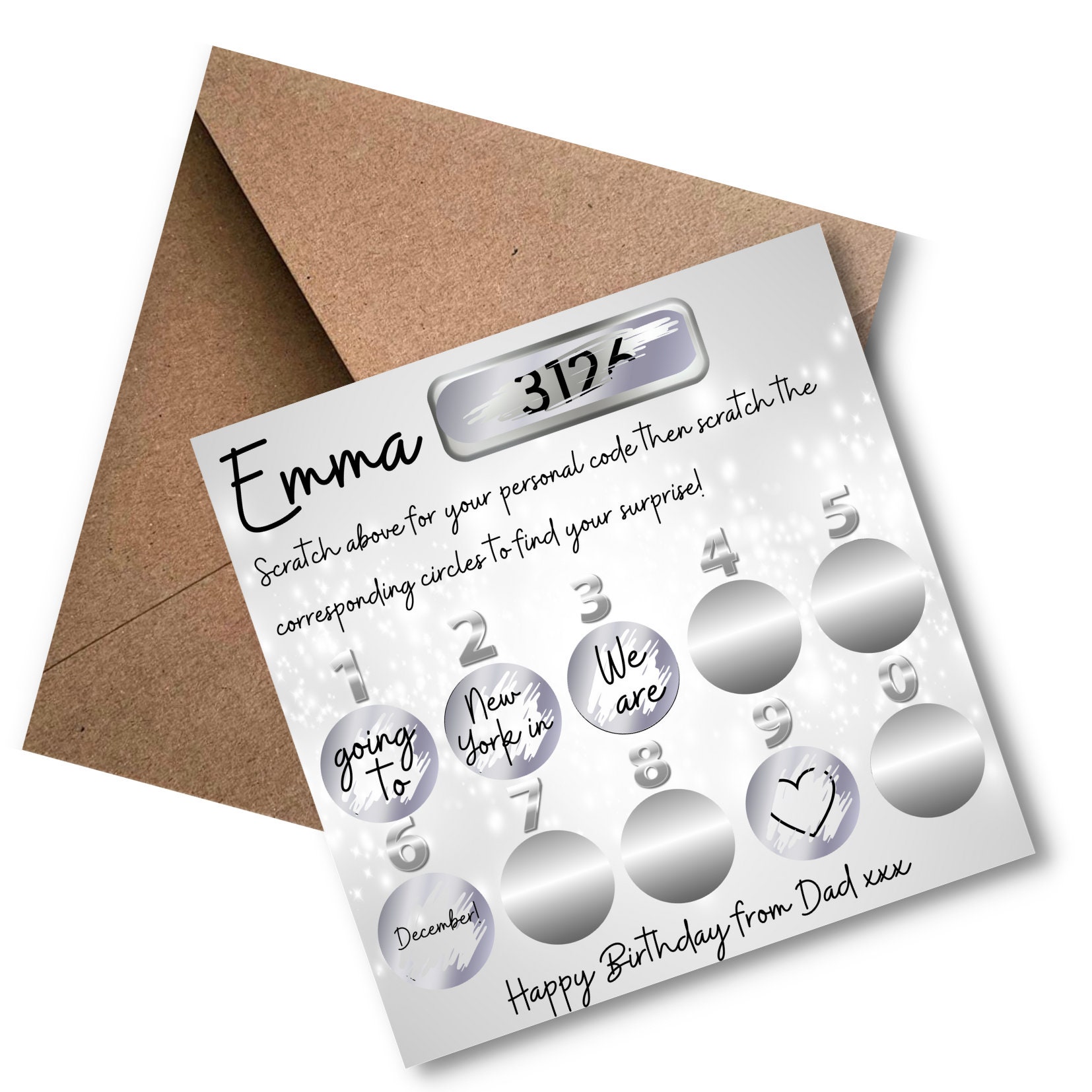 Scratch Card, Scratch and Reveal Card, Scratch Gift Card, Birthday ...