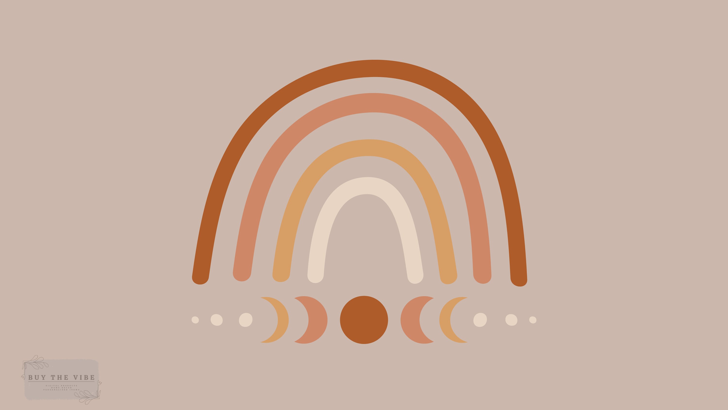 Boho Rainbow Desktop Wallpaper Background Digital Download - Etsy Canada