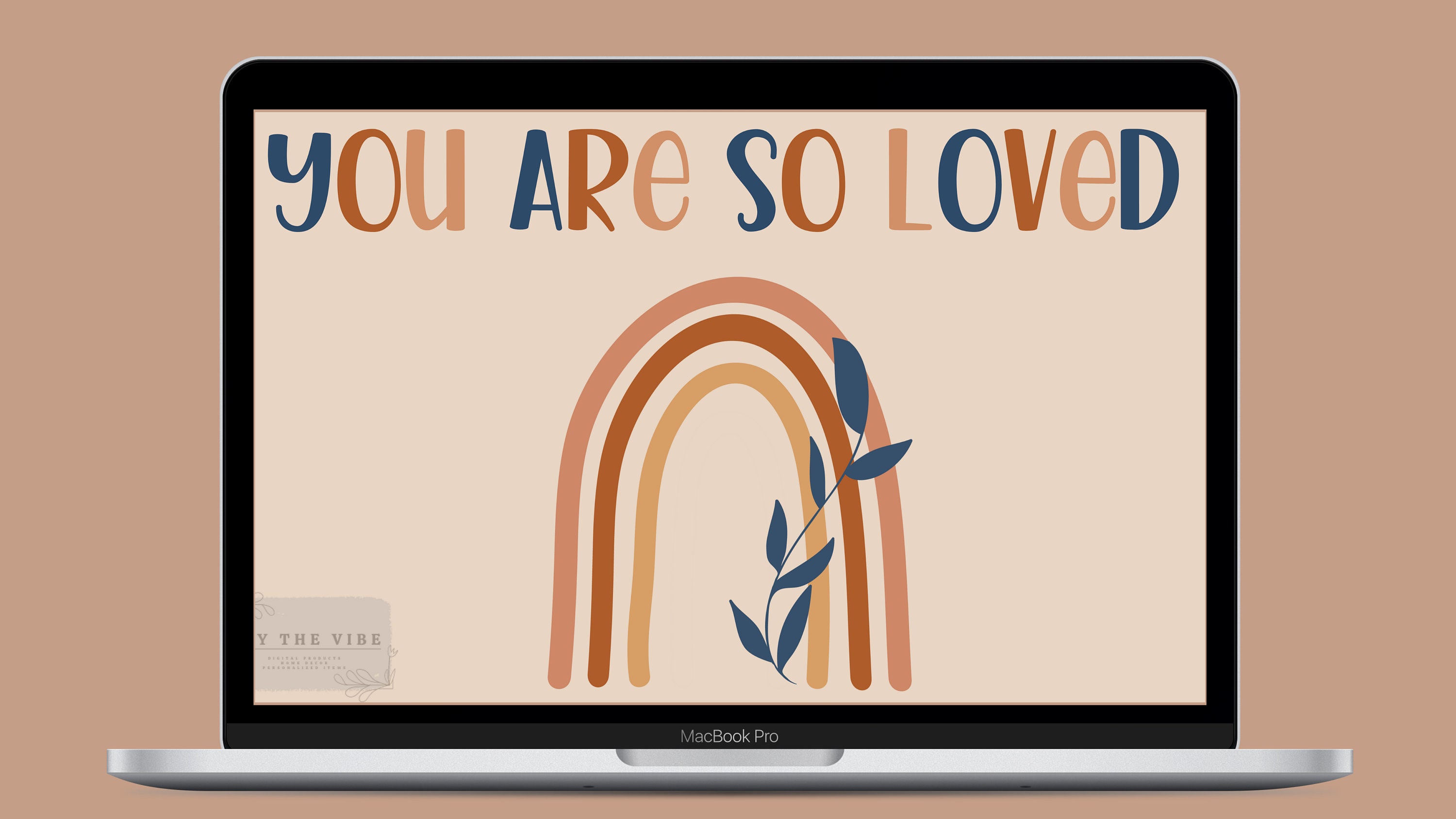 Boho Rainbow Desktop Wallpaper Background Quote Digital - Etsy Australia