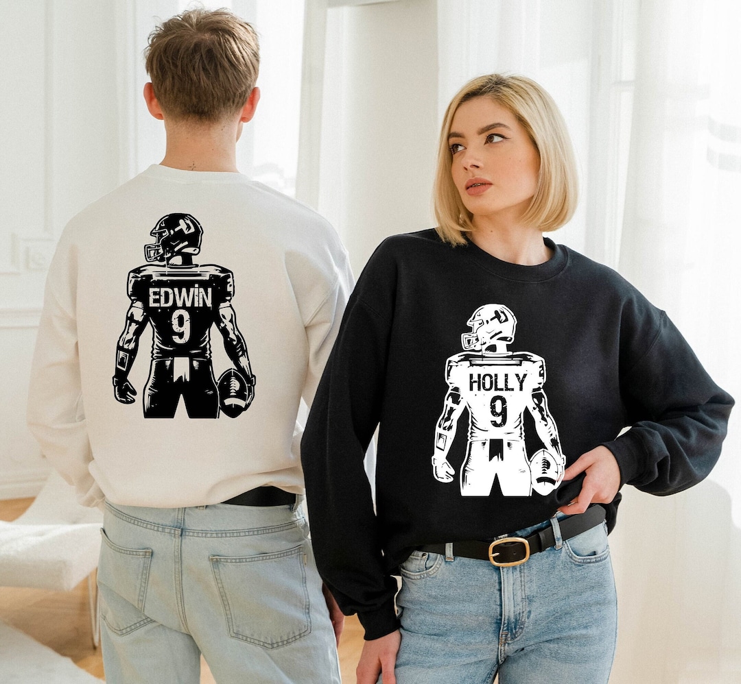 Customized Your Name Team Number Front or Back Football Sweatshirt ...