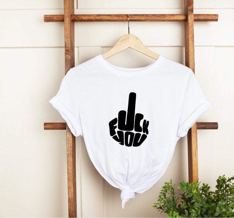 Middle Finger T-shirt: Funny Sarcastic Meme, Unisex Cotton Tee - Etsy
