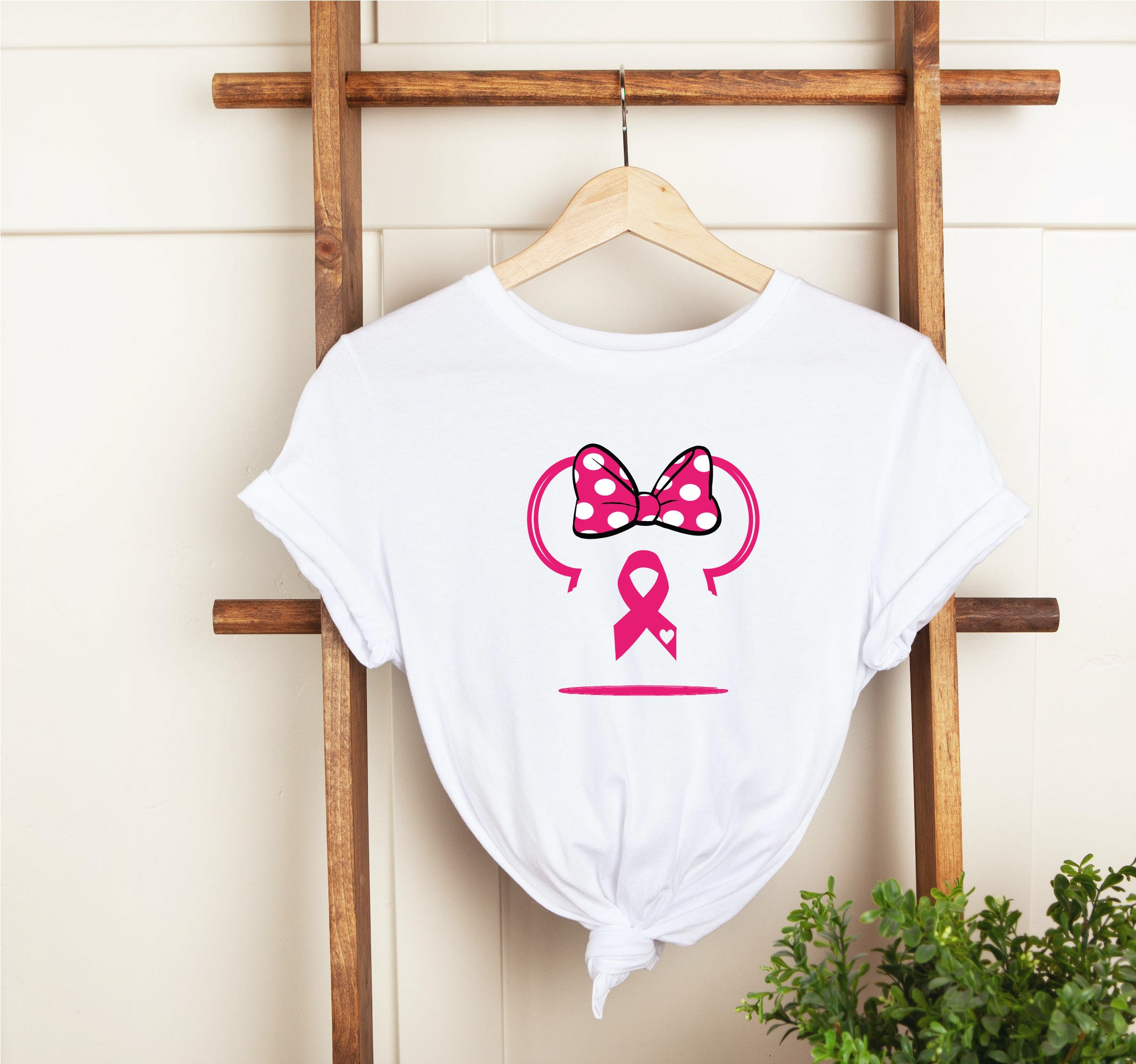 Breast Cancer Awareness Ribbon Minnie Mouse Head Minnie | Etsy