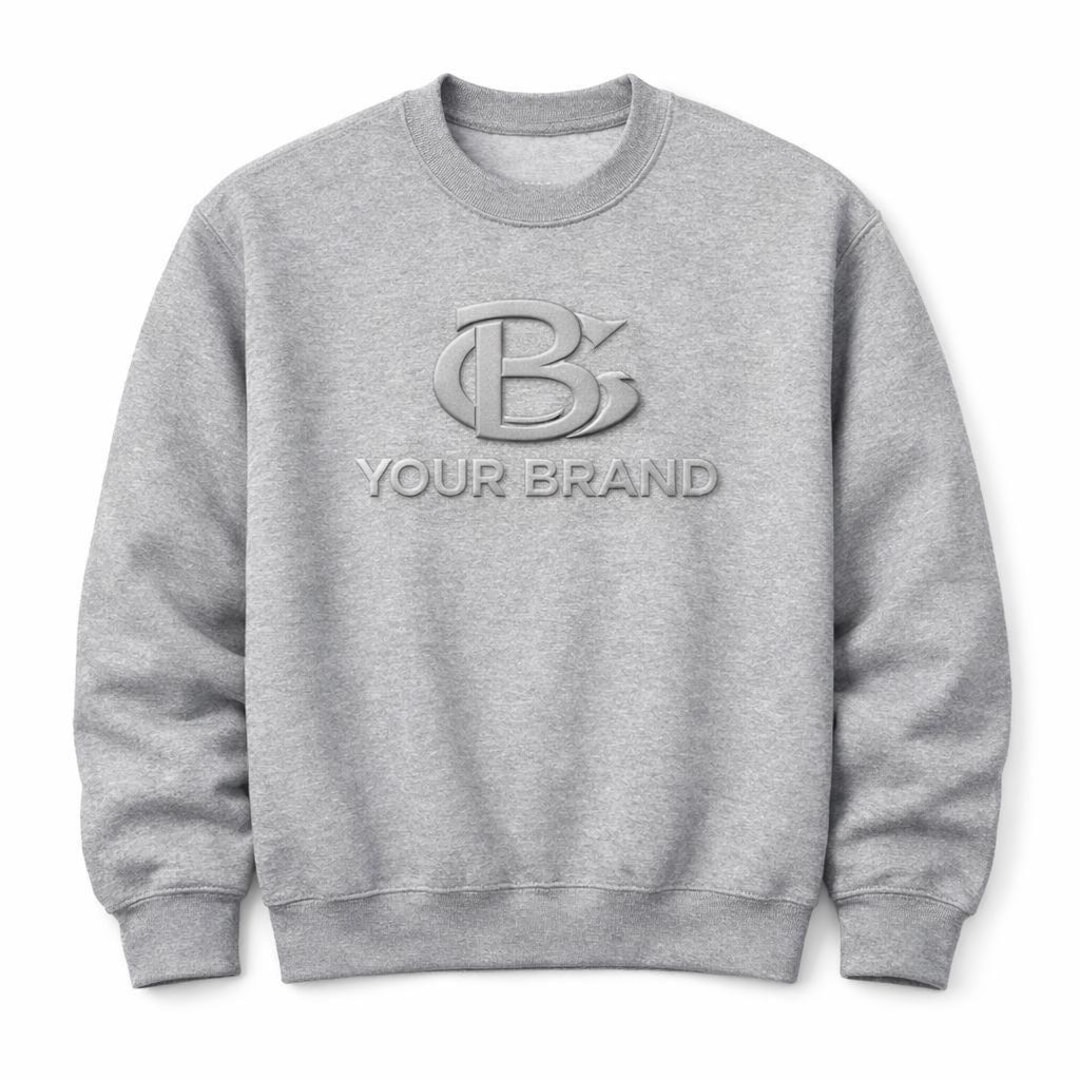Custom Puff Logo Sweatshirt, 3D Puff Print Crewneck, Personalized ...