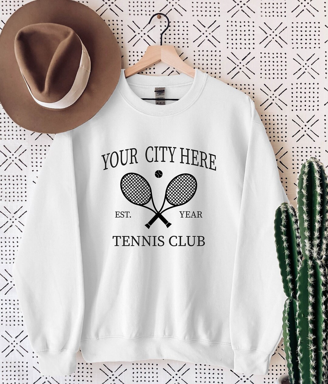 Customizable City Tennis Club Sweatshirt, Custom Country Tennis Club ...