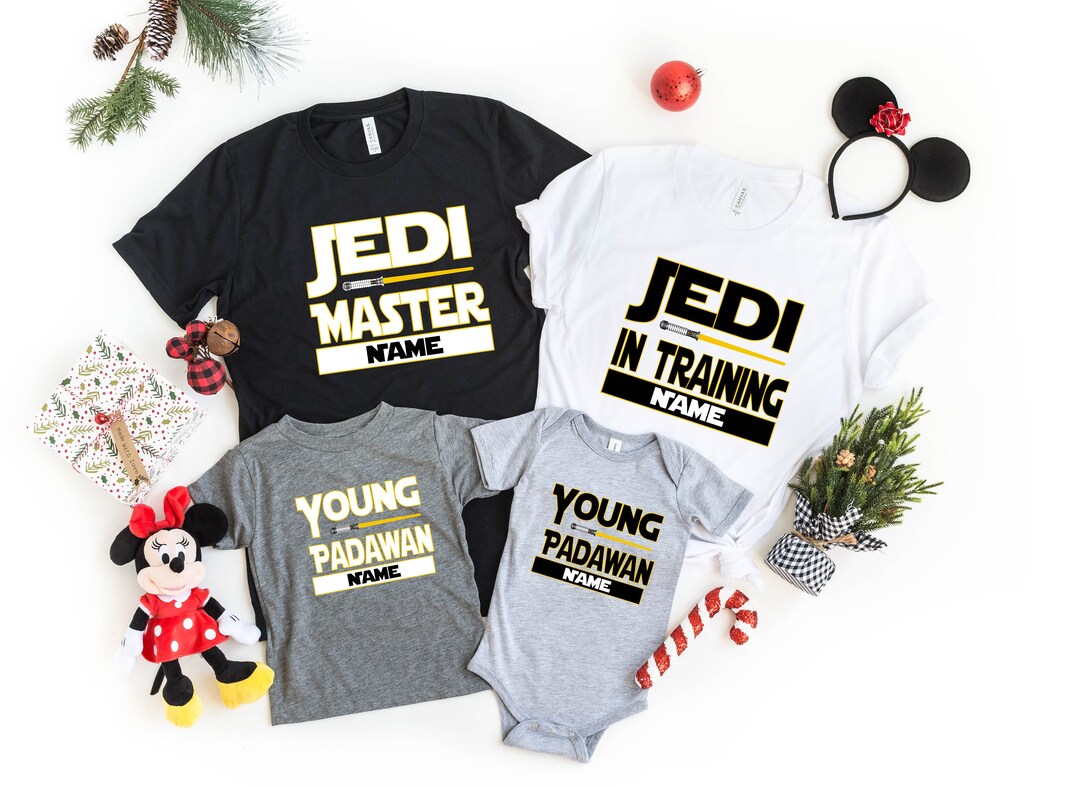 Jedi Master Custom Name Young Padawan Custom Dad Mom and Baby Matching ...