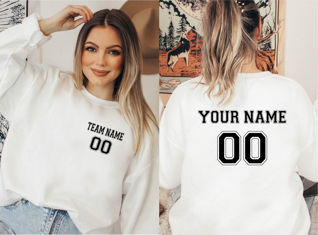 Custom Sports Team Sweatshirt: Personalized Name & Number Gift - Etsy