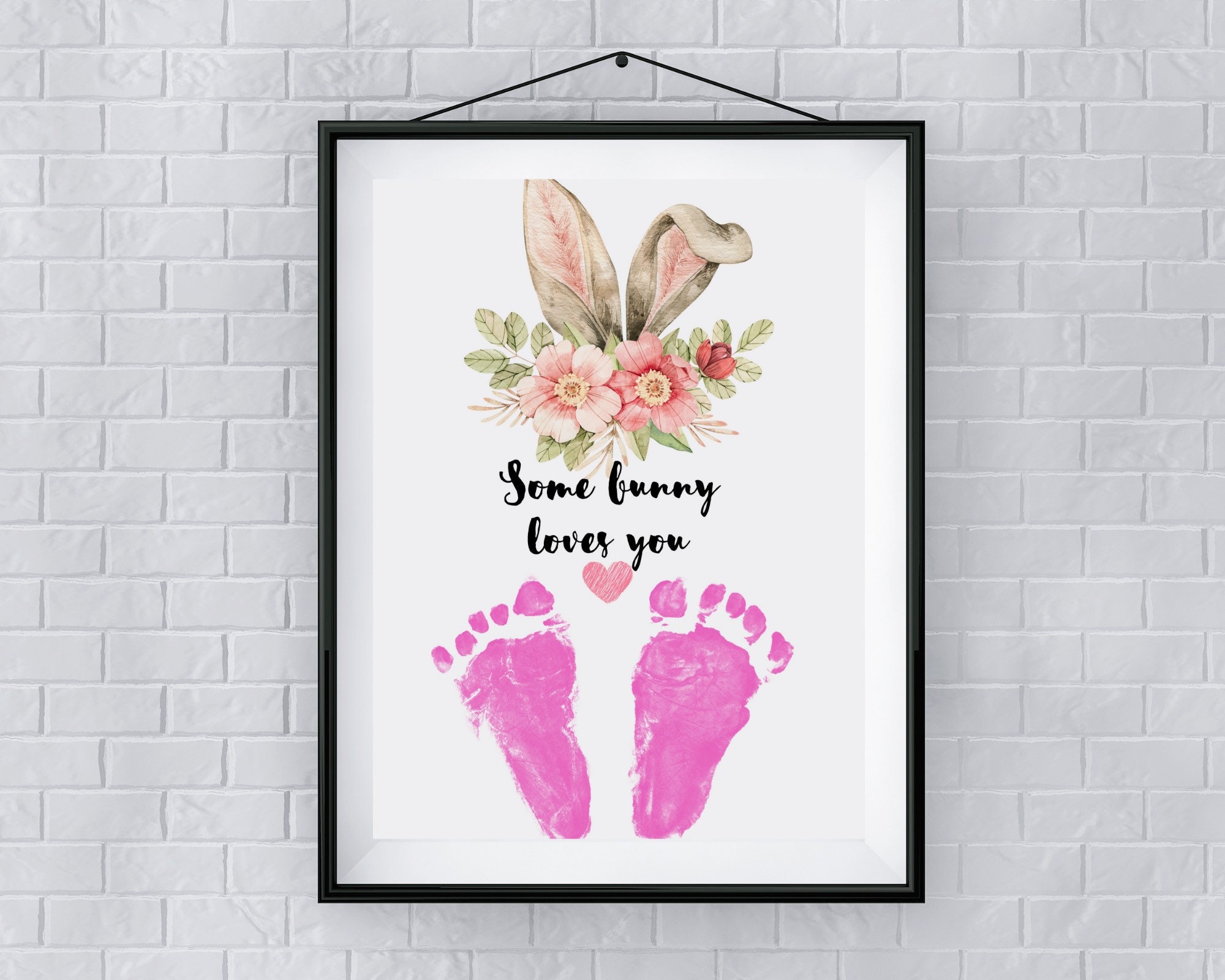 Easter Footprint Art, Some Bunny Loves You, Easter Feet, Baby Keepsake ...
