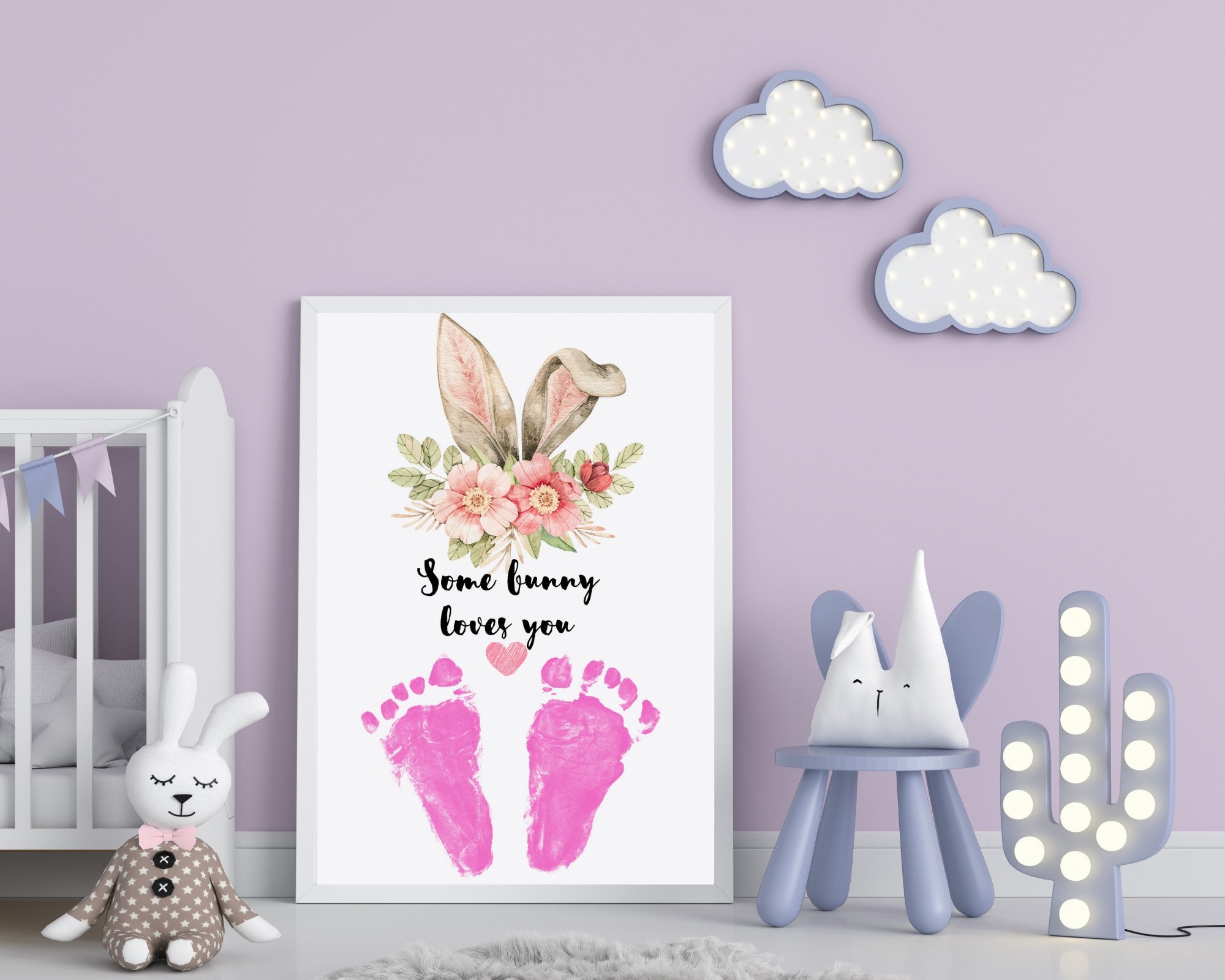 Easter Footprint Art, Some Bunny Loves You, Easter Feet, Baby Keepsake ...