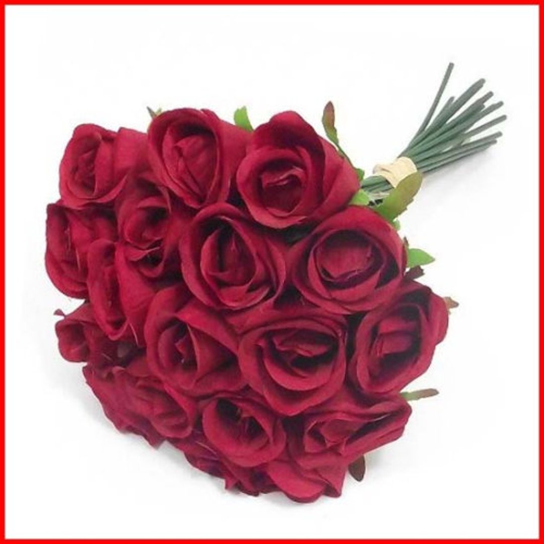 18 Head Artificial Red Roses Bouquet 30cm Stem Silk Flowers - Etsy
