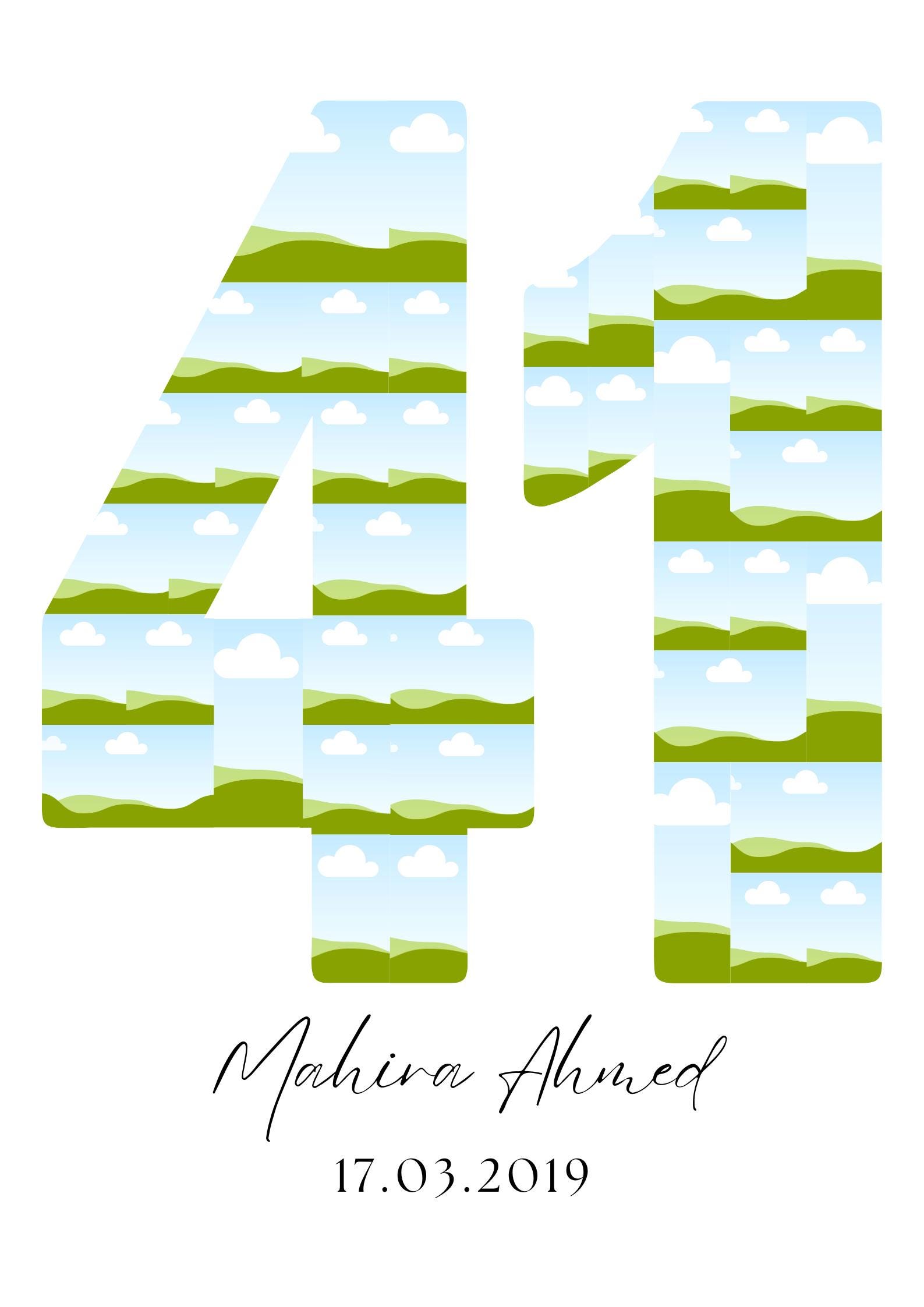 41st Birthday Photo Collage Template | Canva Editable | Printable Gift ...