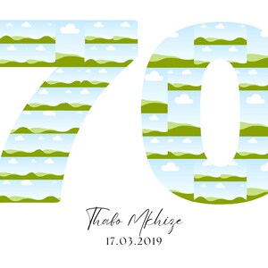 70th Birthday Photo Collage Template | Canva Editable | Printable Gift ...