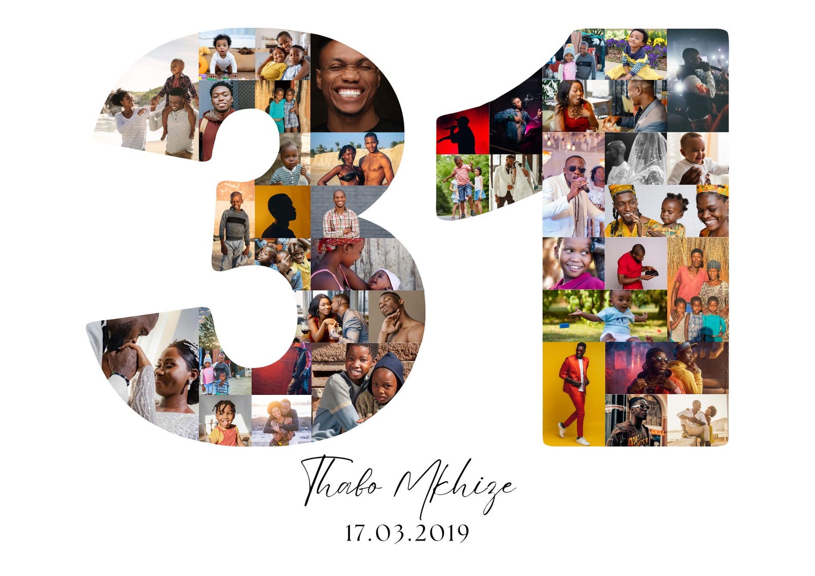 31st Birthday Photo Collage Template | Canva Editable | Printable Gift ...