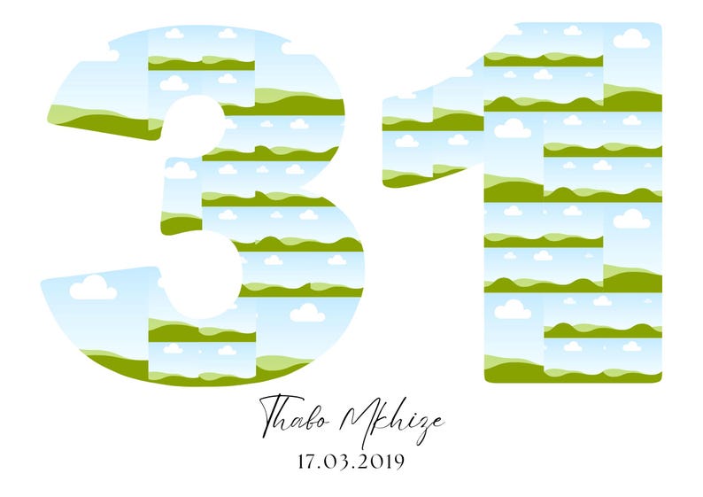 31st Birthday Photo Collage Template | Canva Editable | Printable Gift ...