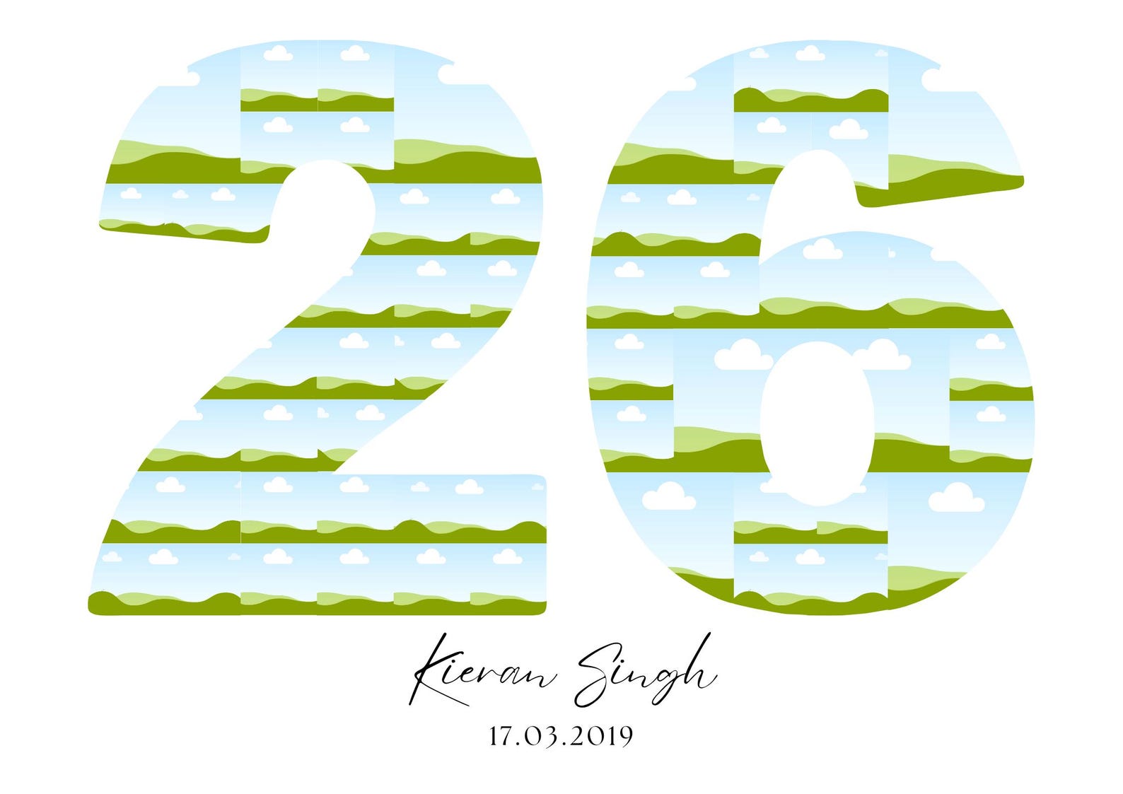 26th Birthday Photo Collage Template | Canva Editable | Printable Gift ...