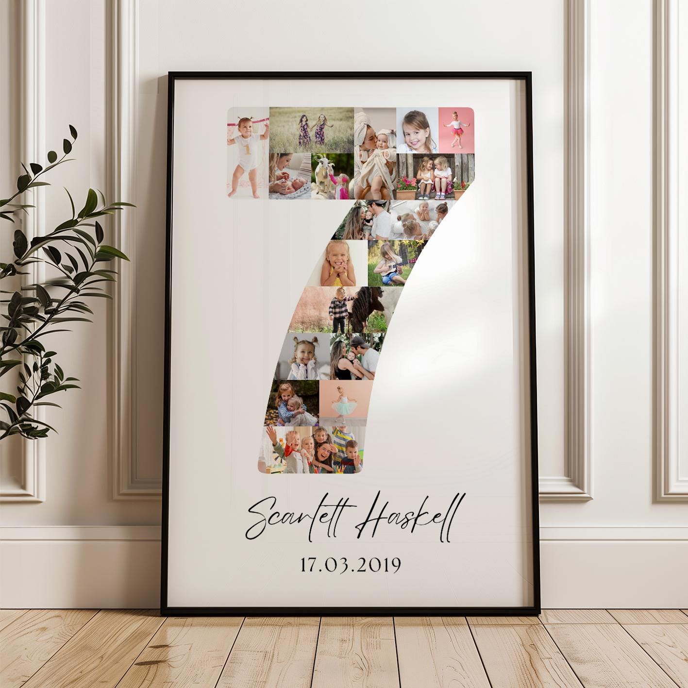 7th Birthday Photo Collage Template | Canva Editable | Printable Gift ...