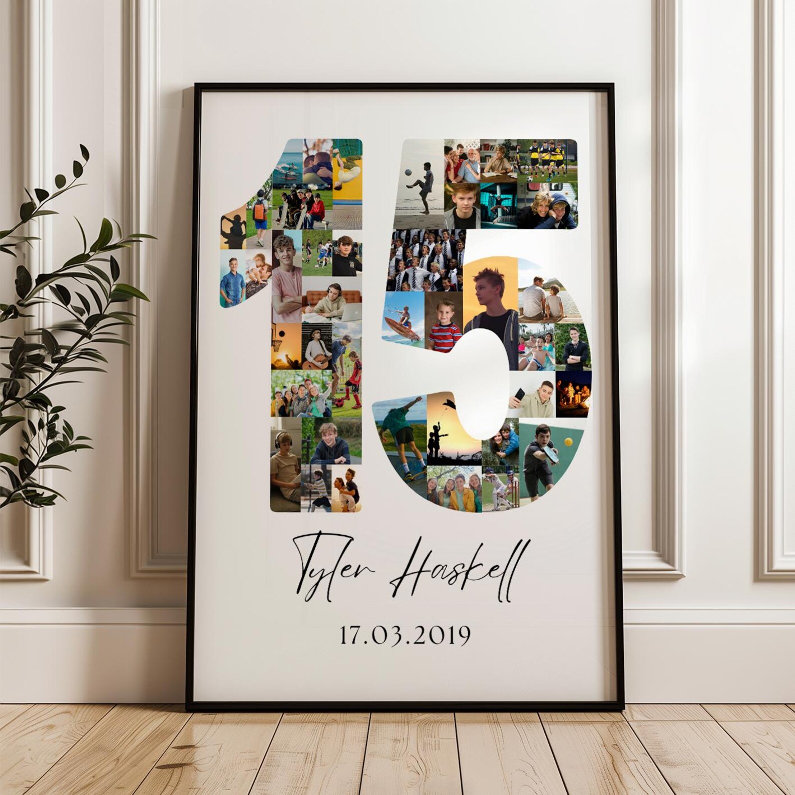 15th Birthday Photo Collage Template | Canva Editable | Printable Gift ...