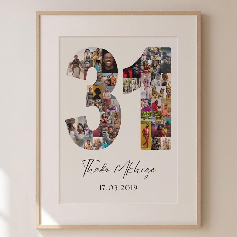 31st Birthday Photo Collage Template | Canva Editable | Printable Gift ...