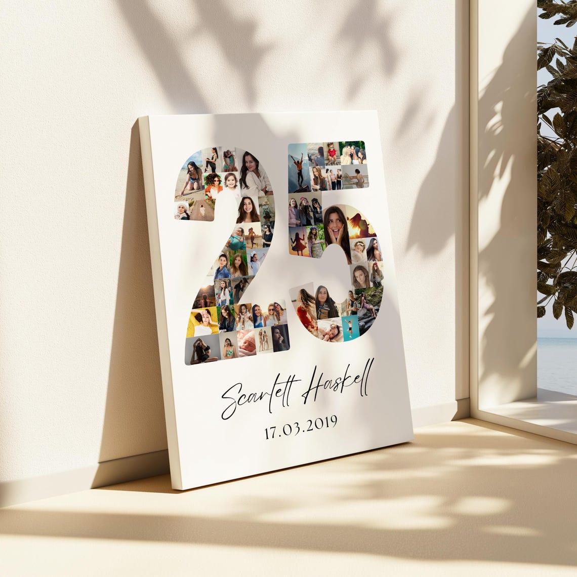 25th Birthday Photo Collage Template | Canva Editable | Printable Gift ...